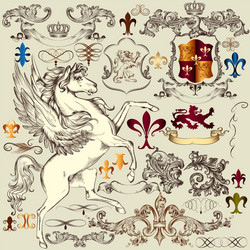 Herald heraldic shield and heraldry vintage Vector Image