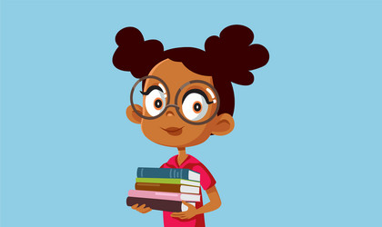 School girl learning french language cartoon Vector Image