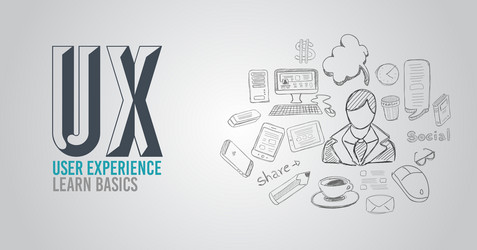 User experience blue gradient concept icon Vector Image