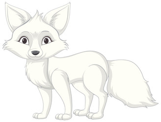 Cute white fox cartoon isolated Royalty Free Vector Image