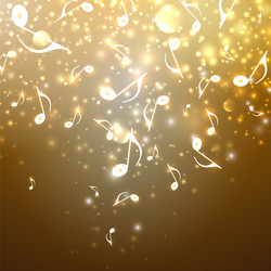 Golden music notes background Royalty Free Vector Image