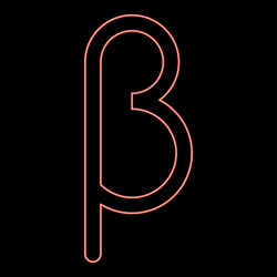 Neon beta greek symbol capital letter uppercase Vector Image