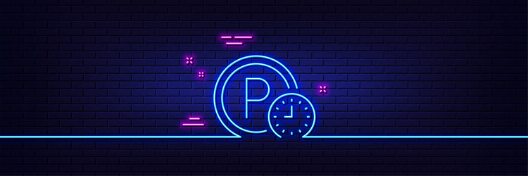 Parking time line icon car park clock sign Vector Image