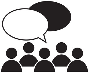 People talking icon on white background discuss Vector Image