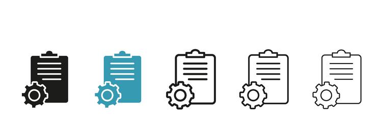 Project Management Icon Set Folder Assignment Vector Image
