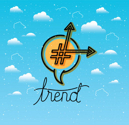 Speech bubble with trend symbol Royalty Free Vector Image