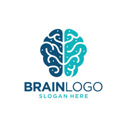 Abstract human brain logo design template concept Vector Image