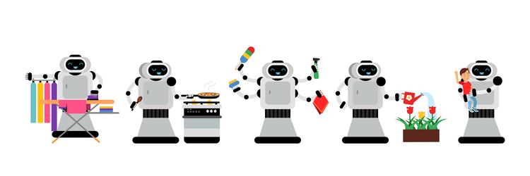 Domestic robot for automation household help Vector Image