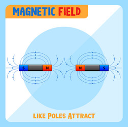 Magnetic field unlike poles attract Royalty Free Vector