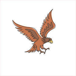 Soaring bald eagle drawing sketch a bird Vector Image