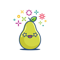 Happy cute smiling pear Royalty Free Vector Image