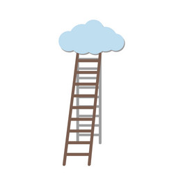 Business winner concept clouds with ladders Vector Image
