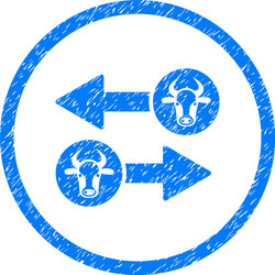 Cow exchange arrows flat icon Royalty Free Vector Image