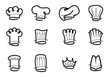 Red icon with chef hat Royalty Free Vector Image