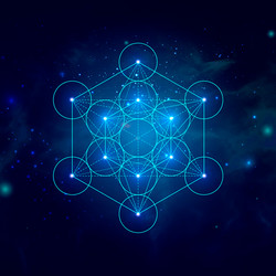 Hexahedron from metatrons cube sacred geometry Vector Image