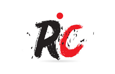 Grunge white red black alphabet letter r logo Vector Image