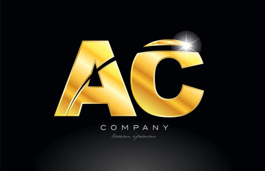 Silver letter ac a c metal combination alphabet Vector Image