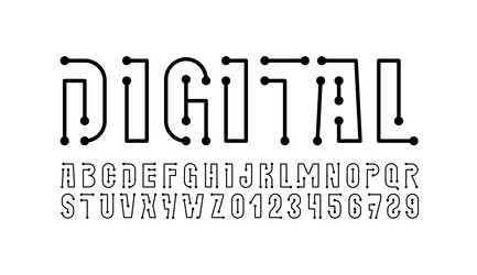 Techno Font Vector Images (over 18,000)