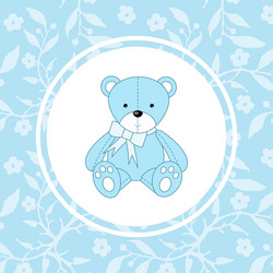 Teddy bear - cute blue character design baby boy Vector Image