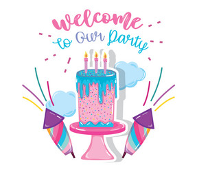 Welcome to our party Royalty Free Vector Image