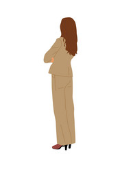 Business woman standing back view isolated Vector Image