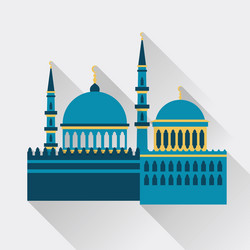 Islamic design arch with mosque Royalty Free Vector Image