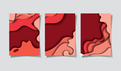 Red waves backgrounds frames design Royalty Free Vector