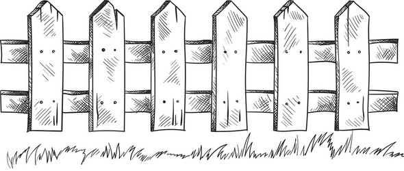 White Picket Fence Drawing
