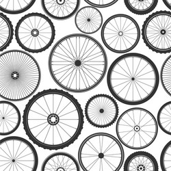 Bicycle wheels tires silhouettes bike Royalty Free Vector