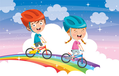 Kid riding bike Royalty Free Vector Image - VectorStock