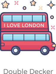 Double decker Royalty Free Vector Image - VectorStock