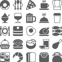 Food icons set Royalty Free Vector Image - VectorStock