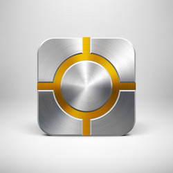 Gold app icon template with metal texture Vector Image