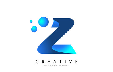 Z letter logo design with 3d and ribbon effect Vector Image