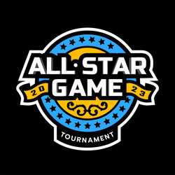 All star basketball sports logo emblem Royalty Free Vector