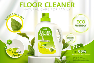 Floor cleaner promo poster Royalty Free Vector Image