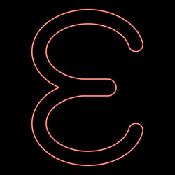 Neon psi greek symbol capital letter uppercase Vector Image