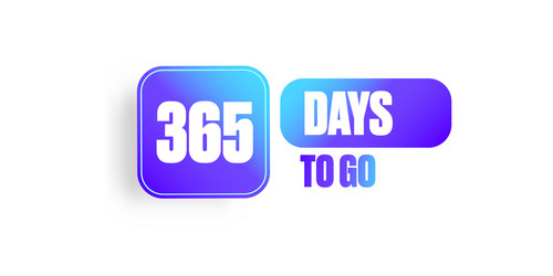 365 days to go countdown blue modern horizontal Vector Image