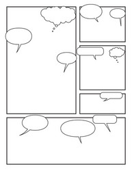 Comic page layout funny comics striped scrapbook Vector Image