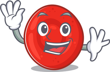 Waving friendly monocyte cell cartoon character Vector Image