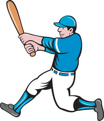 Baseball player swinging bat cartoon Royalty Free Vector