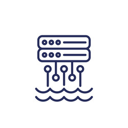 Data lake icon storing raw linear design Vector Image