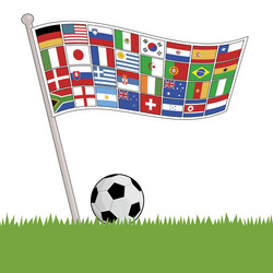 Football with flags banner Royalty Free Vector Image