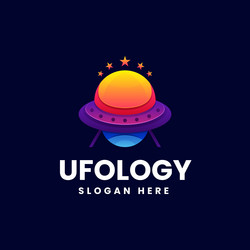Logo ufo simple mascot style Royalty Free Vector Image