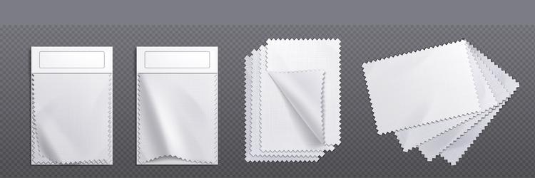 Realistic set of pinned fabric swatches Royalty Free Vector