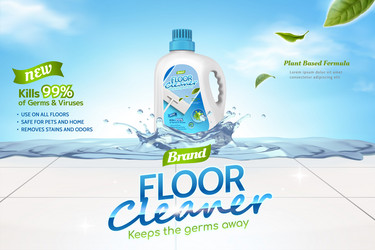 Floor cleaner promo poster Royalty Free Vector Image