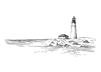 Lighthouse Sketch Vector Images (over 1,600)