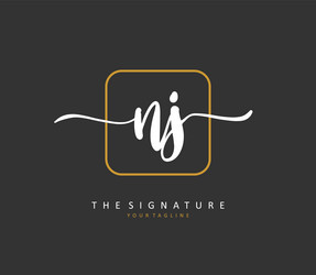 Nj initial letter handwriting and signature logo Vector Image