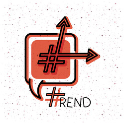 Speech bubble with trend symbol and arrows Vector Image