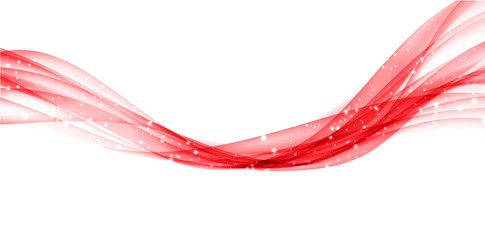 Abstract red wave on background Royalty Free Vector Image